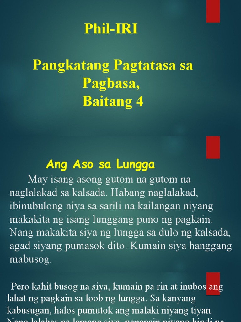 Phil IRI Filipino 1 | PDF