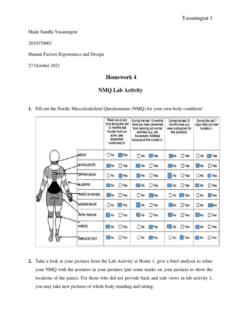Homework 4 NMQ Lab Activity: 1. Fill Out The Nordic Musculoskeletal ...