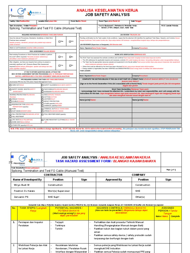 Splicing, Termination and FO Test OTDR | PDF | Personal Protective ...