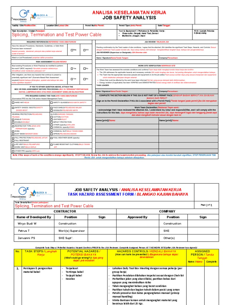 Splicing, Termination and POWER Cable Test | PDF | Personal Protective ...