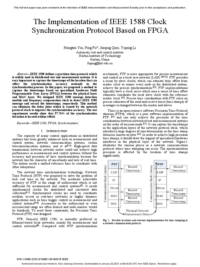 Yin Et Al. - 2018 - The Implementation of IEEE 1588 Clock ...