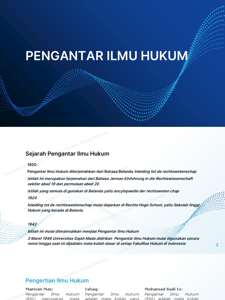 Materi Ke 1 Pih | PDF