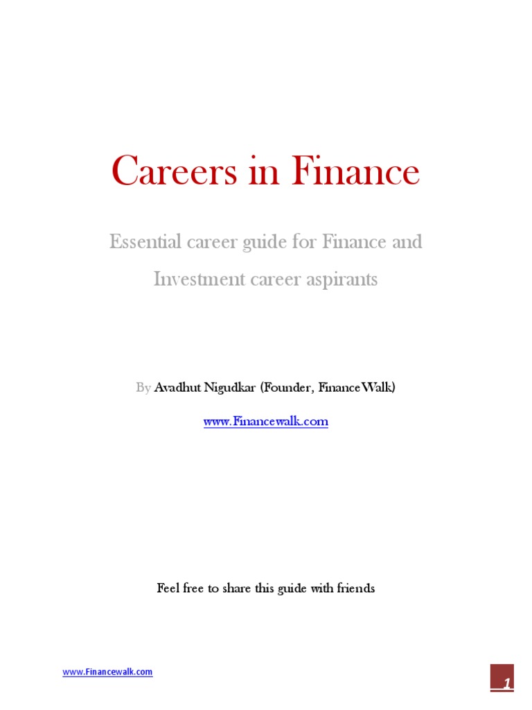 Finance Career Success Guide | PDF | Career & Growth | Finance & Money ...