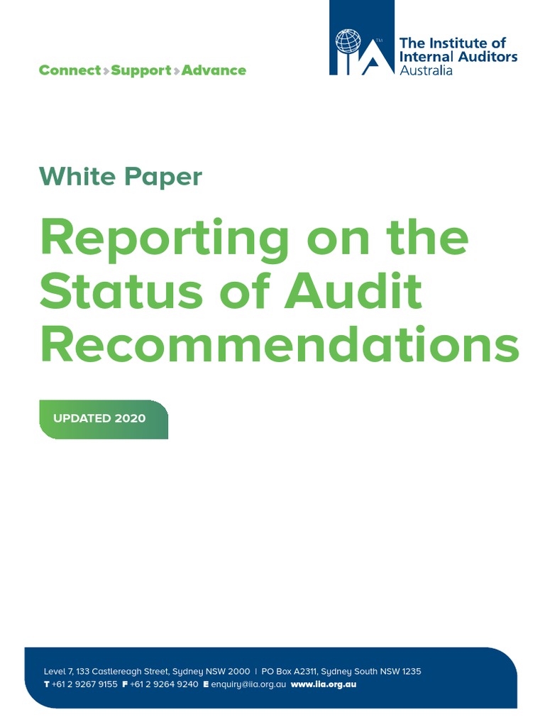 Reporting On The Status of Audit Recommendations | PDF | Internal Audit ...