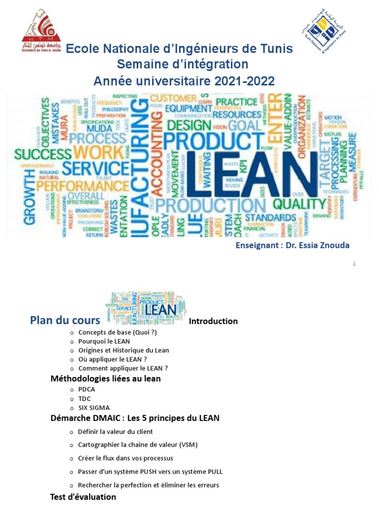 Cours LEAN 2122 Avec-Exercices | PDF | Lean (production) | Six Sigma
