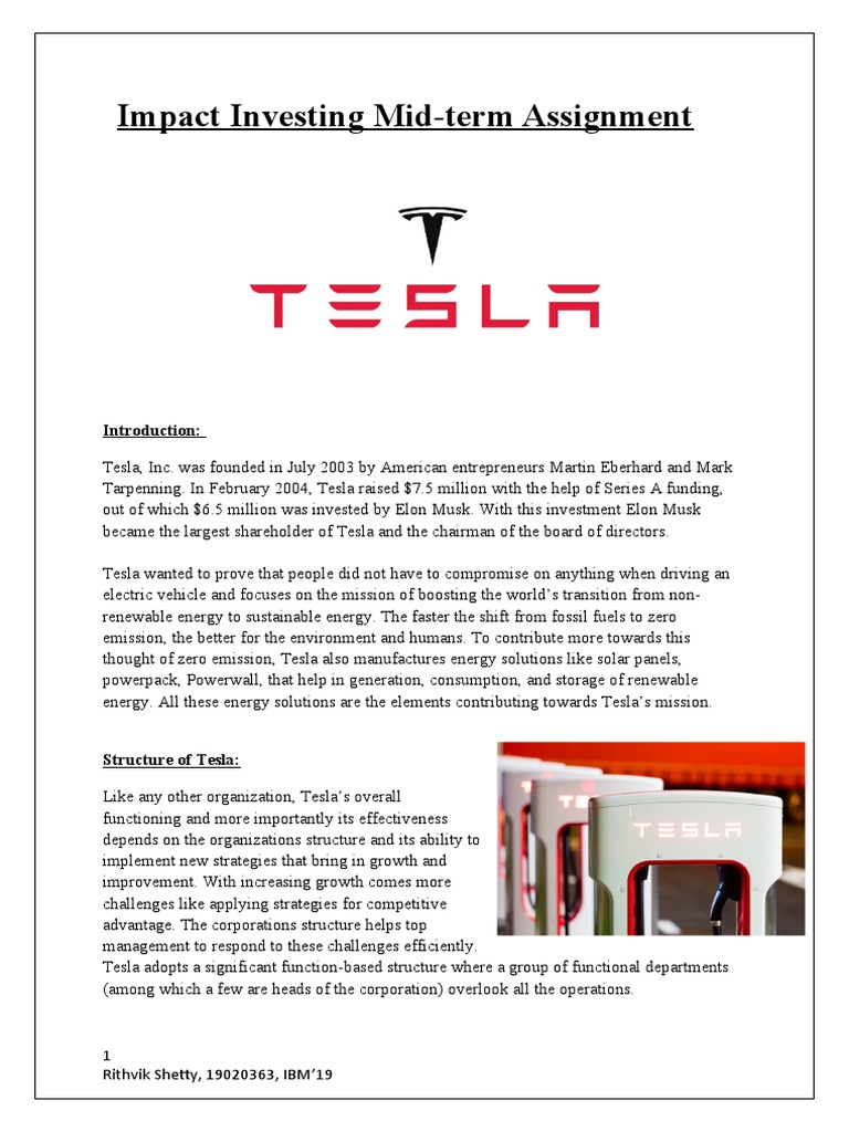 Impact Investing TESLA | PDF | Electric Vehicle | Life Cycle Assessment