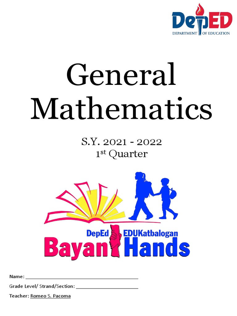 1st Quarter - General Mathematics | PDF | Function (Mathematics ...