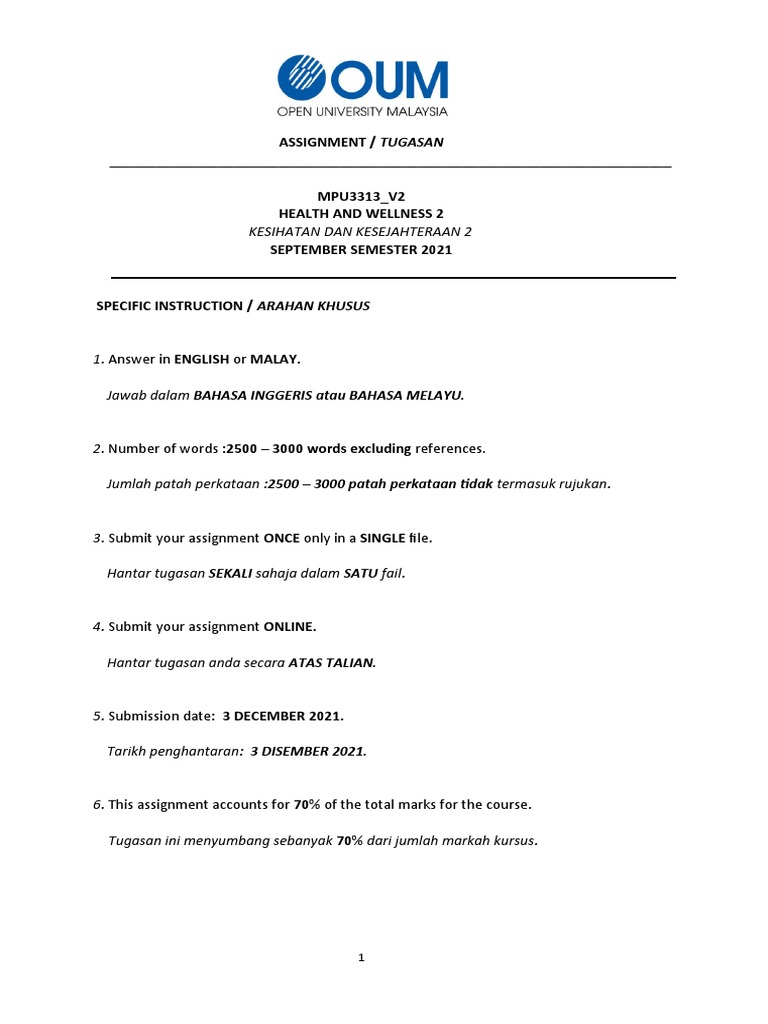 Health & Wellness Assignment Guide | PDF | Health Sciences | Medical ...
