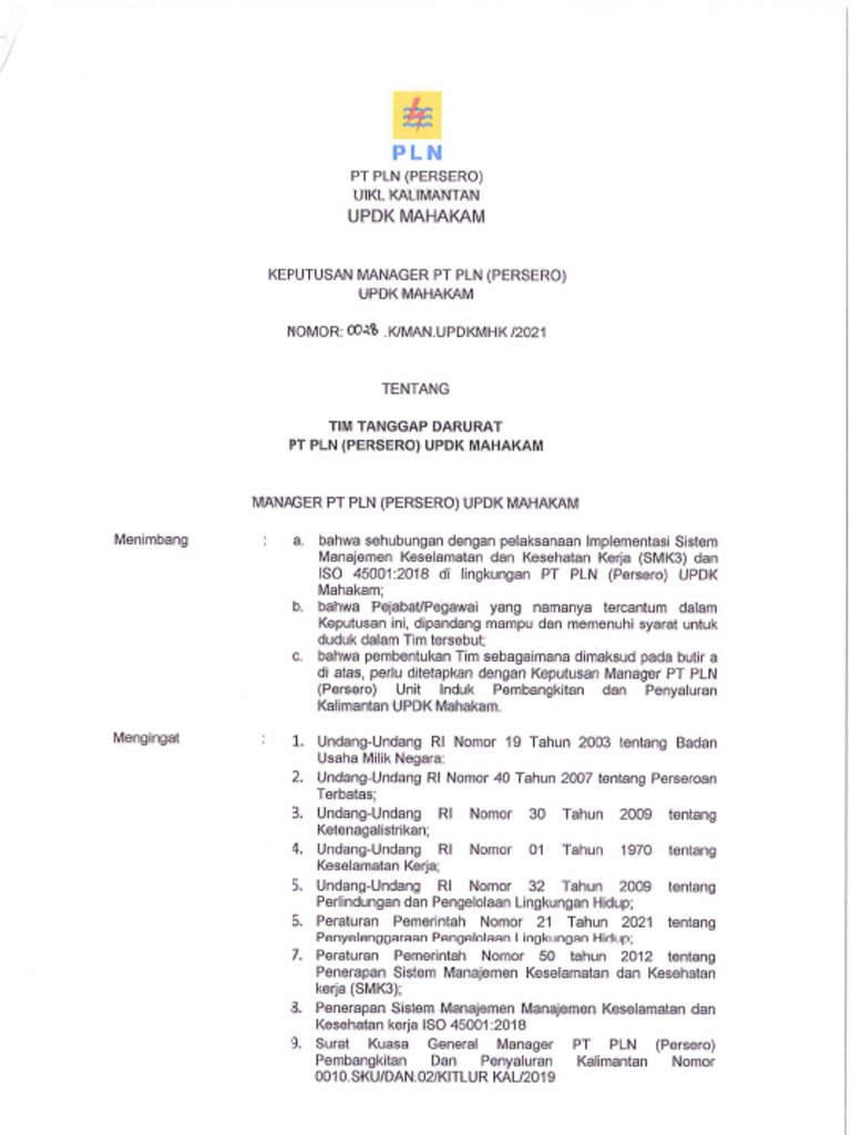 0028.k.2021.rev SK Tim Tanggap Darurat | PDF