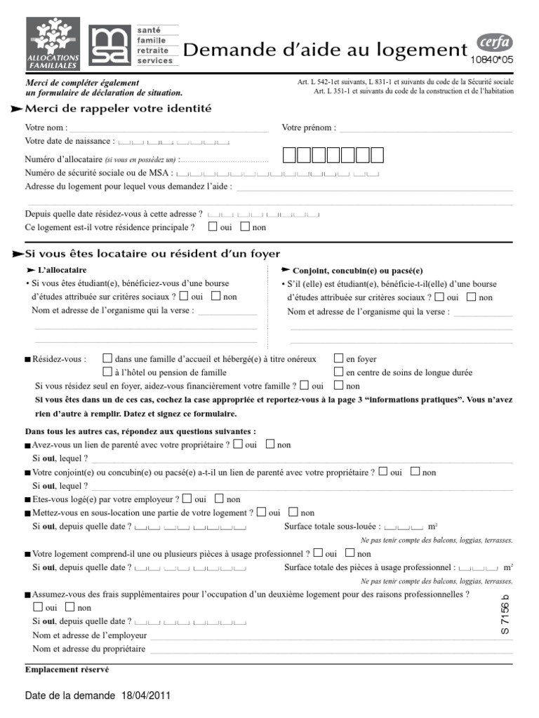 Formulaire Cerfa