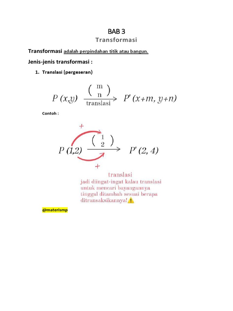 BAB 3 Transformasi | PDF | Metode & Bahan Ajar