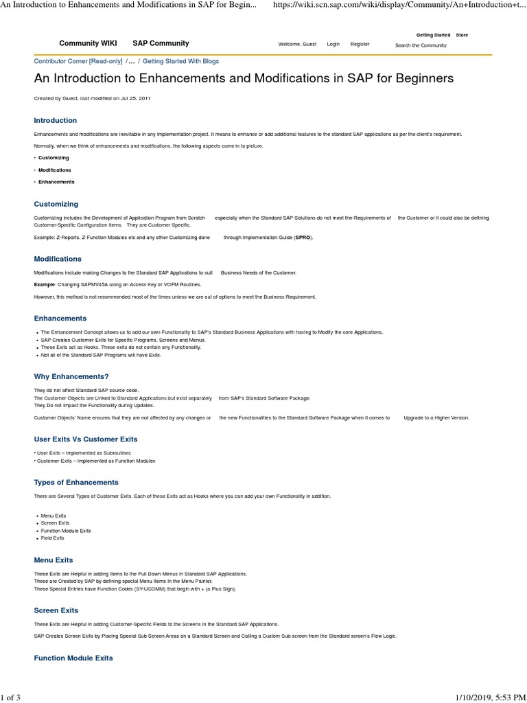 An Introduction To Enhancements and Modifications in SAP For Beginners ...