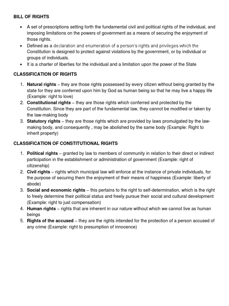 Bill of Rights | PDF