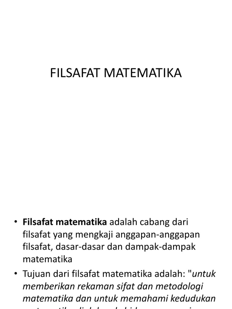 Filsafat Matematika | PDF | Ilmu Sosial