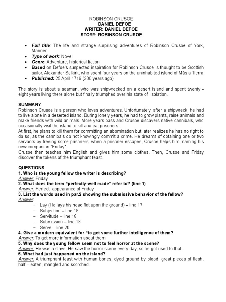 Robinson Crusoe | PDF | Robinson Crusoe