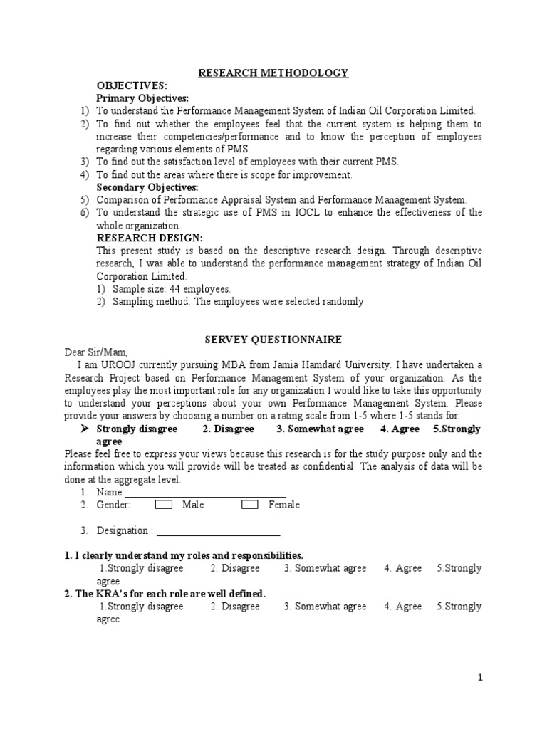 Research Methodology Objectives: Primary Objectives | PDF | Goal ...