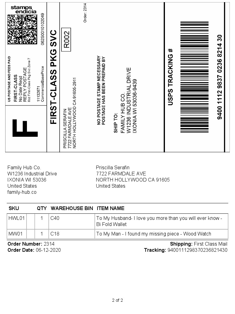 2314 - Return Label | PDF