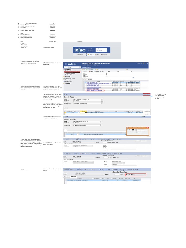 Work Instructions Warehouse | PDF