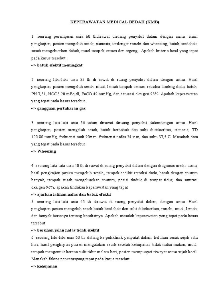 Soal KEPERAWATAN MEDICAL BEDAH | PDF