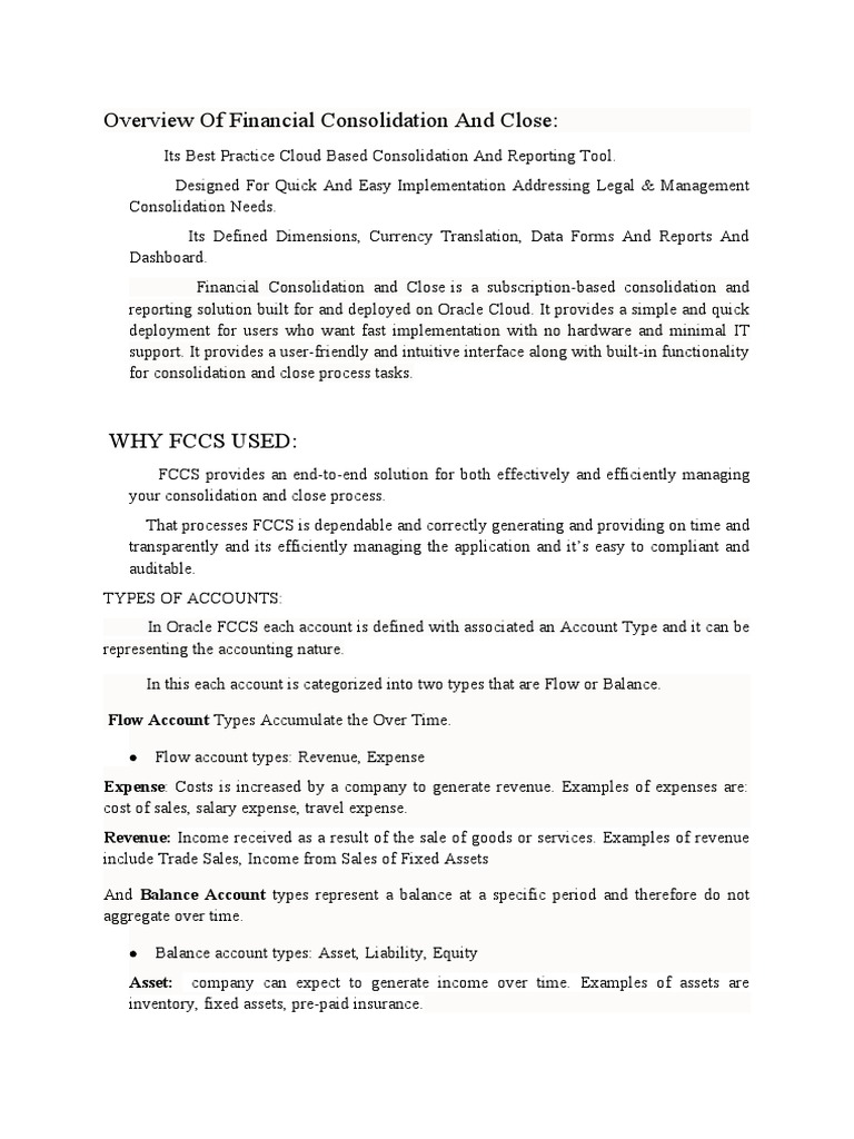 Overview of Financial Consolidation and Close | PDF | Expense | Revenue