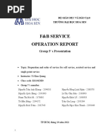 Food and Beverage Standard Operating Procedures | PDF | Foodservice ...