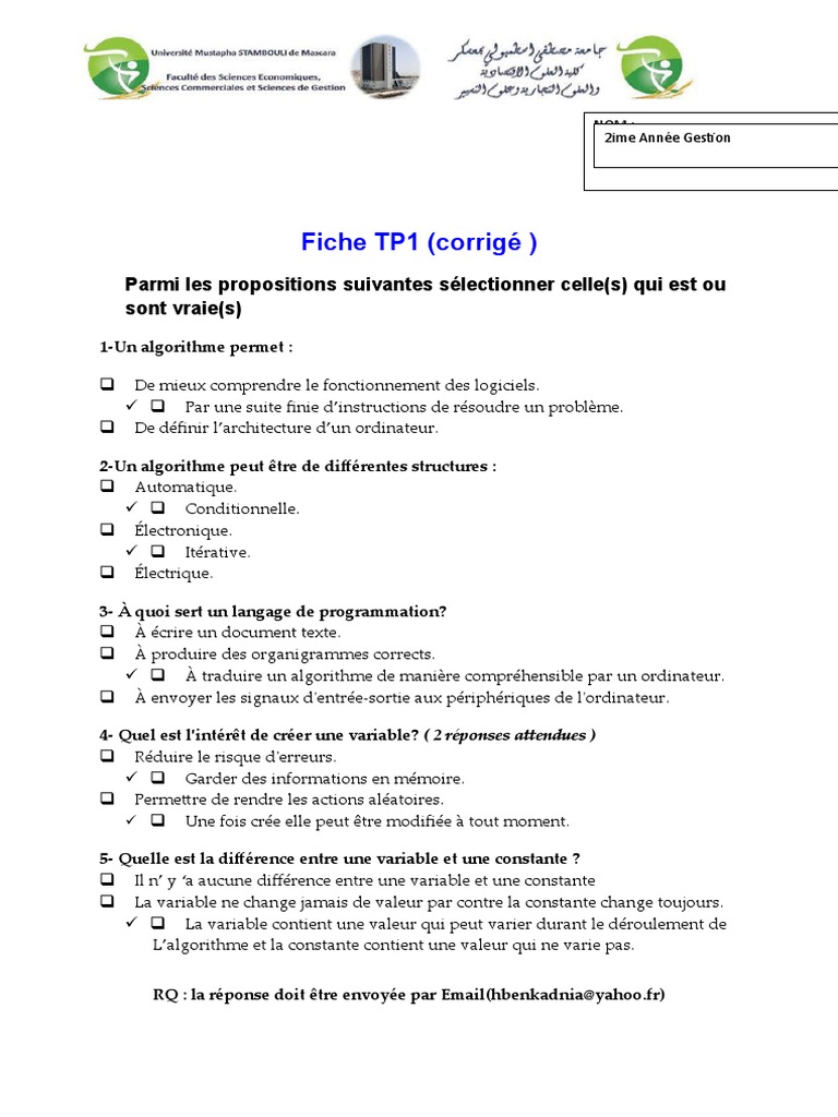 tp1 Correction | PDF | Affaires | Ordinateurs