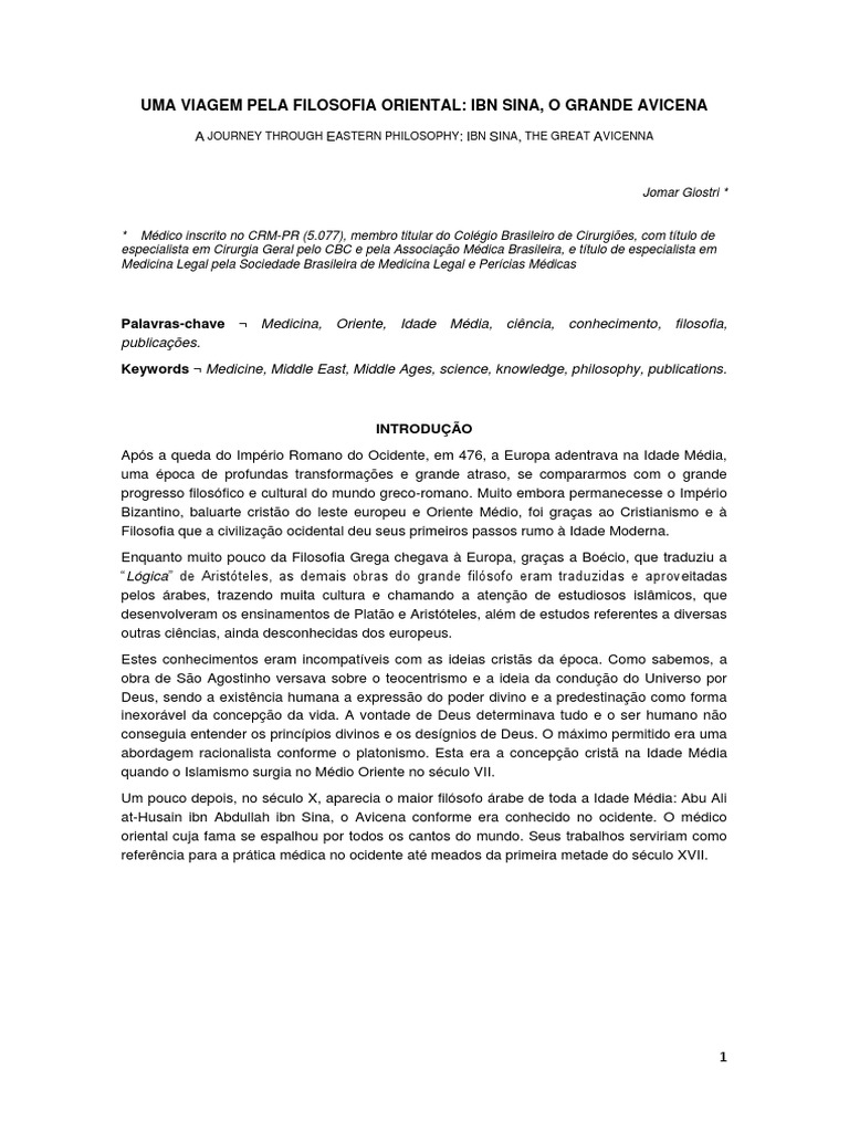 Giostri - UMA VIAGEM PELA FILOSOFIA ORIENTAL IBN SINA O GRANDE AVICENA ...