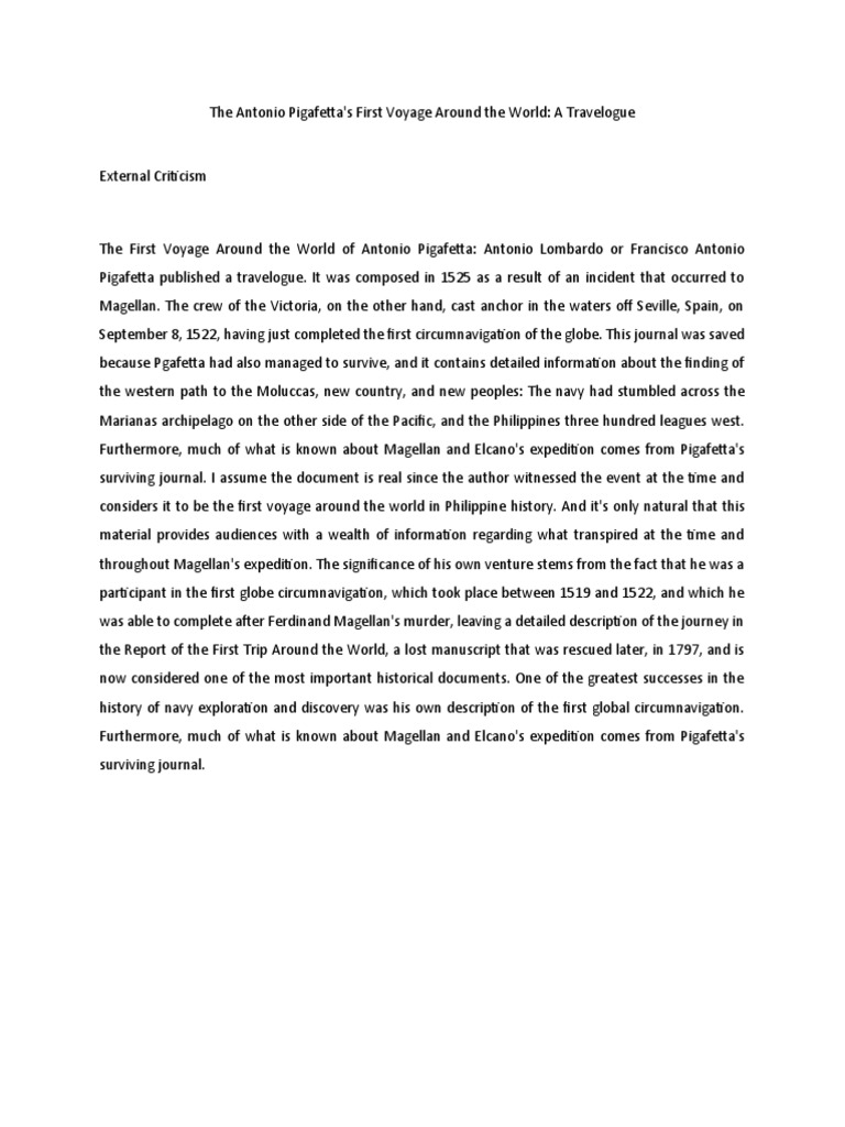 The Antonio Pigafetta | PDF