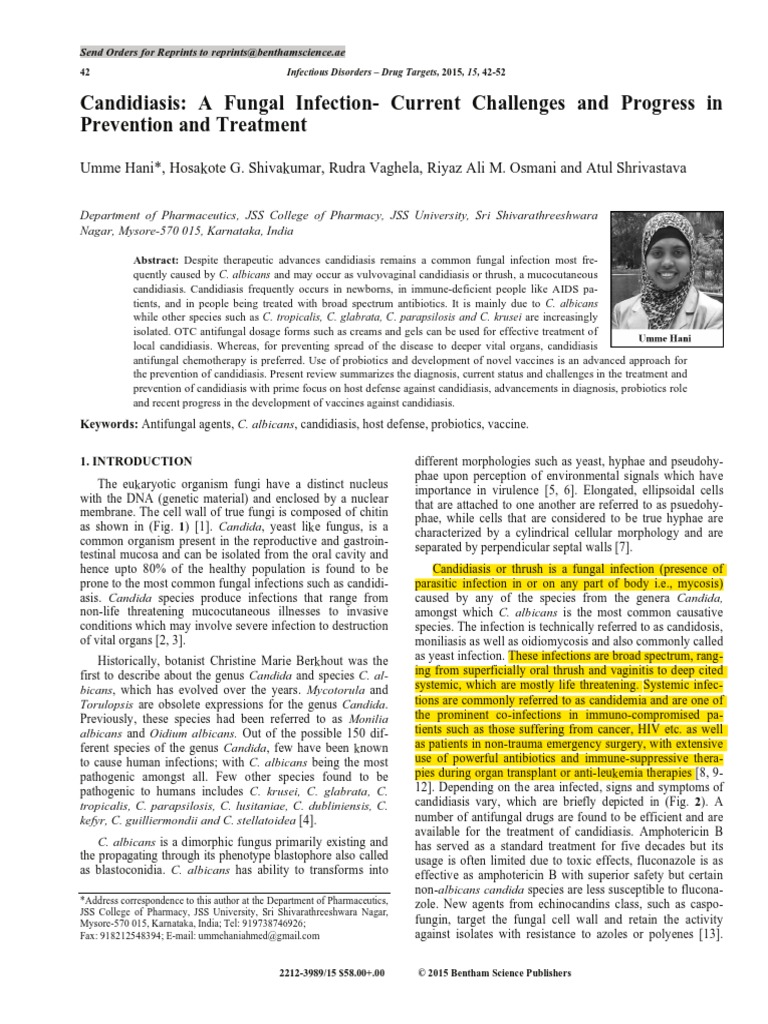 Candidiasis A Fungal Infection Current Challenges and Progress | PDF | Candidiasis | Candida ...