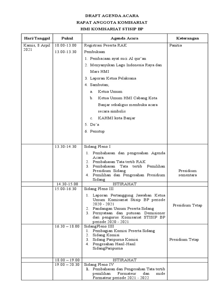 RAK AGENDA | PDF