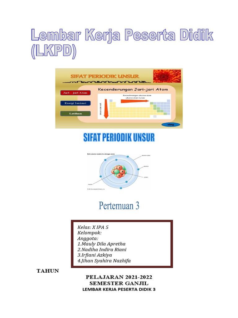 LKPD 3 Sifat Periodik Unsur | PDF