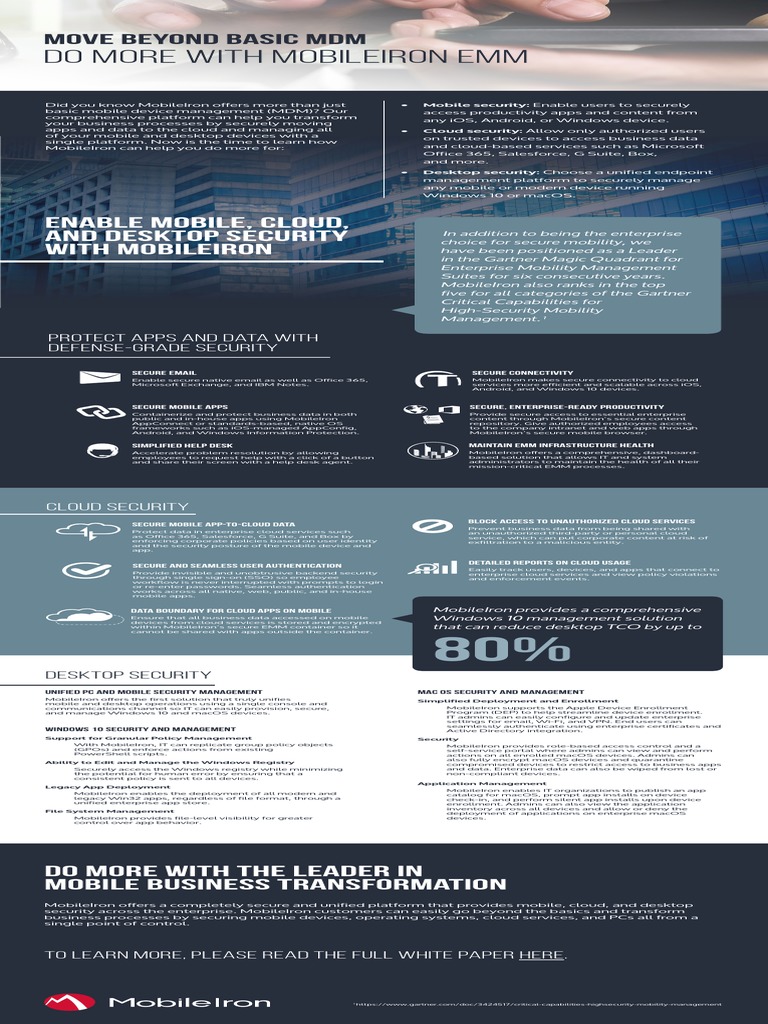 MobileIron: Unified EMM & Security | PDF | Mobile App | Cloud Computing