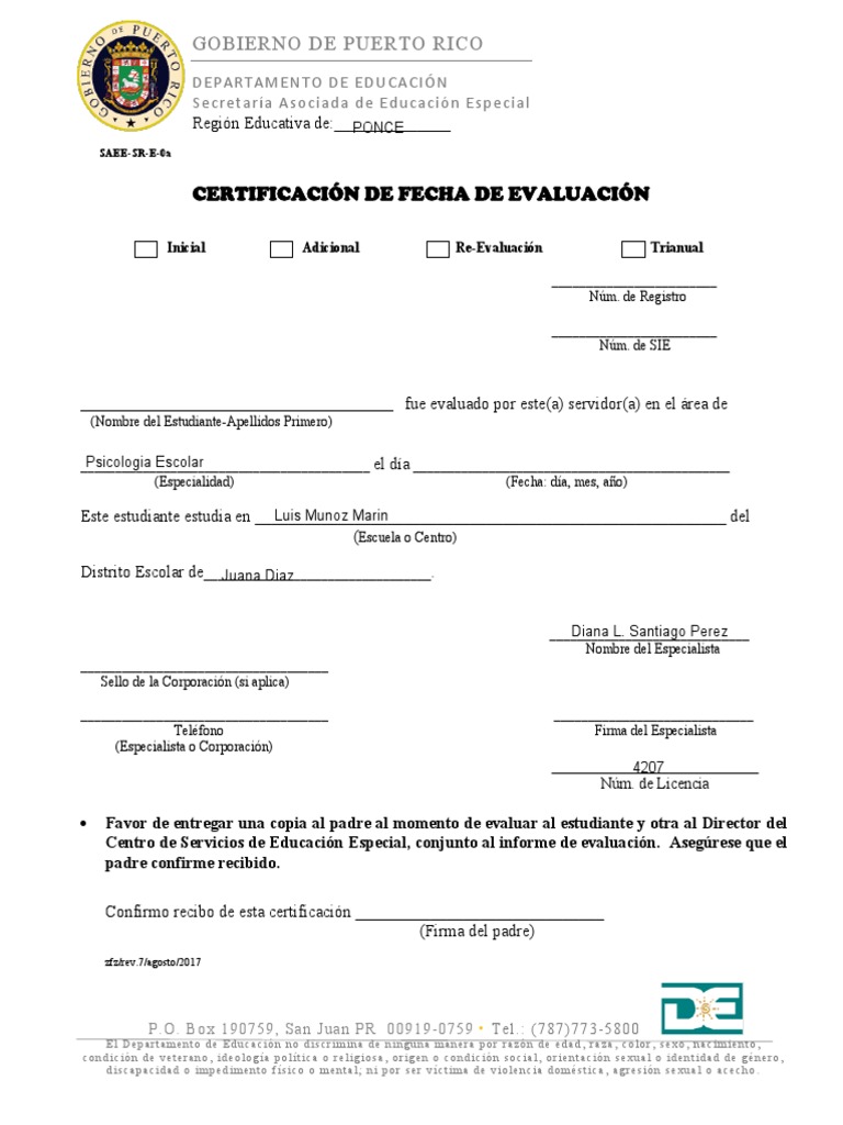 Saee-Sr-E-0a Certificación de Fecha de Evaluación | PDF | Justicia ...