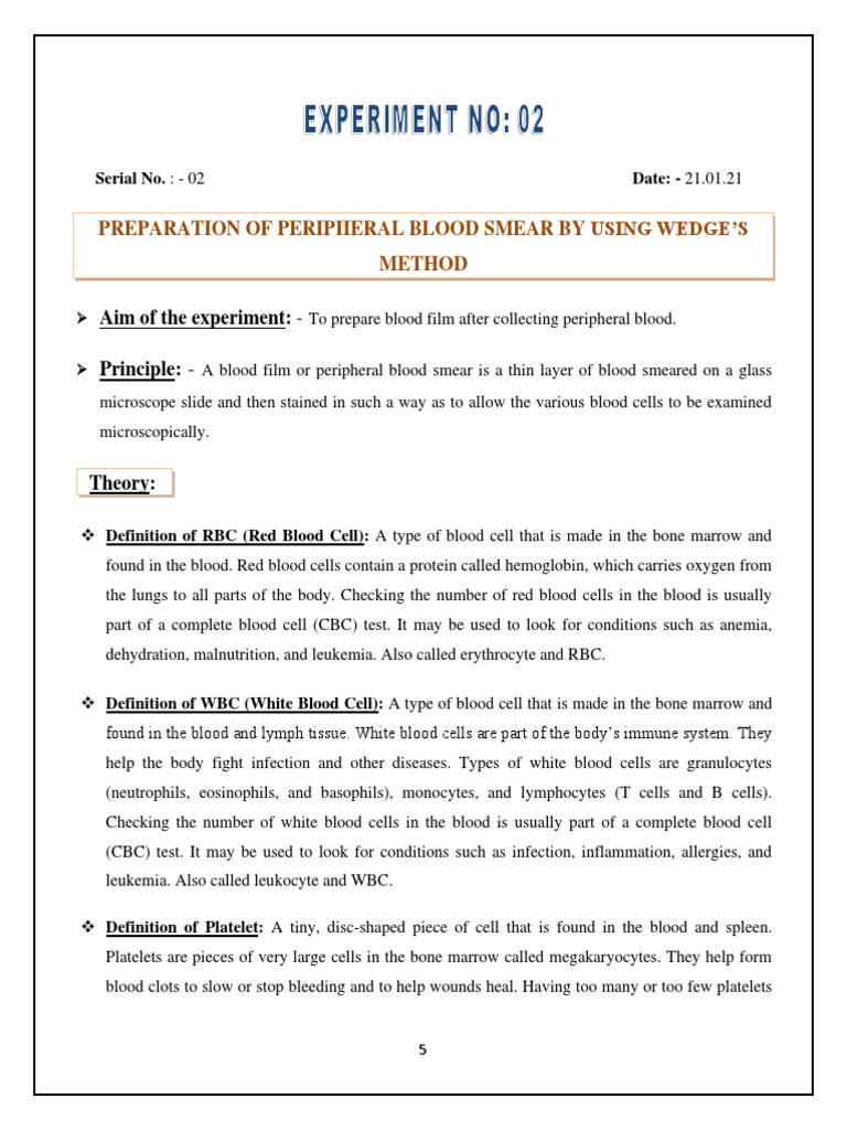 2 Peripheral Blood Smear Pdf Blood Cell White Blood Cell