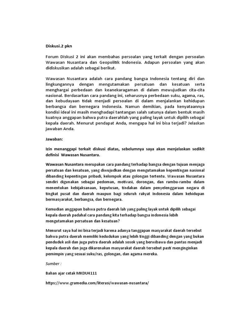 Diskusi 2 PKN | PDF | Sains & Matematika