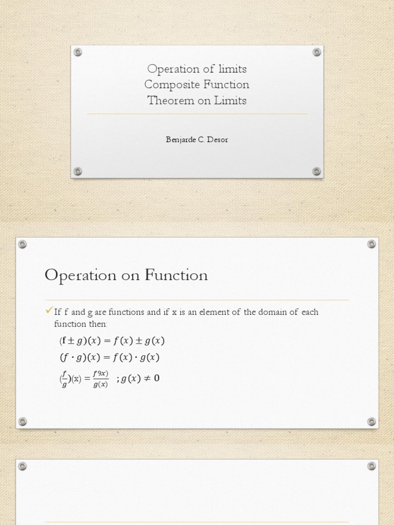 Operations On Limits | PDF | Function (Mathematics) | Analysis