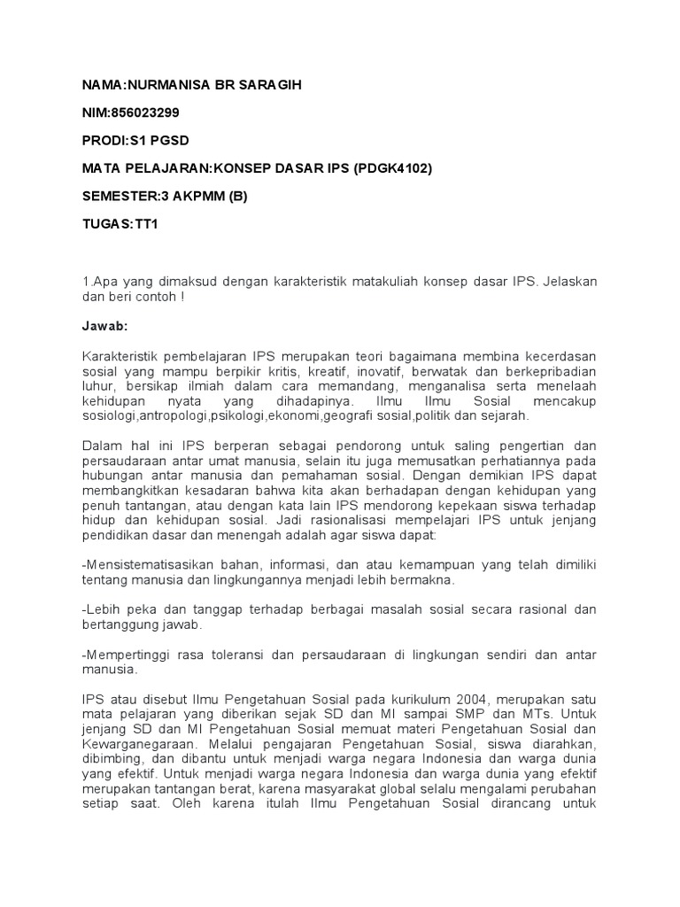 TT1 Konsep Dasar Ips | PDF | Ilmu Sosial | Sejarah