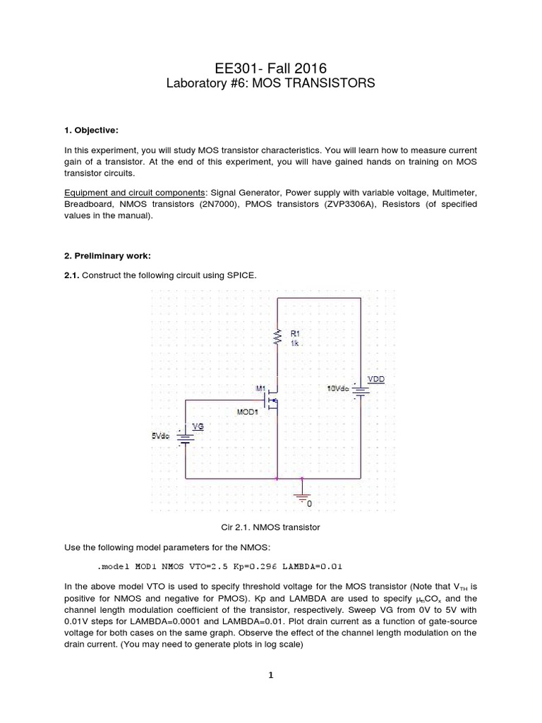EE301 Lab | PDF | Mosfet | Transistor