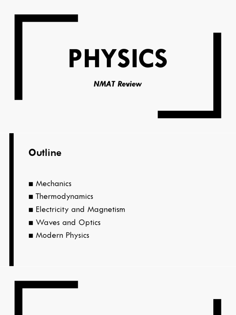 NMAT Review - Physics | PDF | Heat | Force