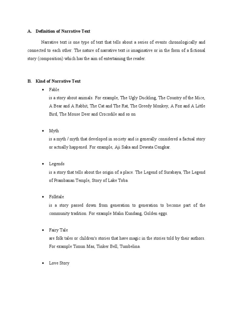 A. Definition of Narrative Text | PDF | Noun | Narrative
