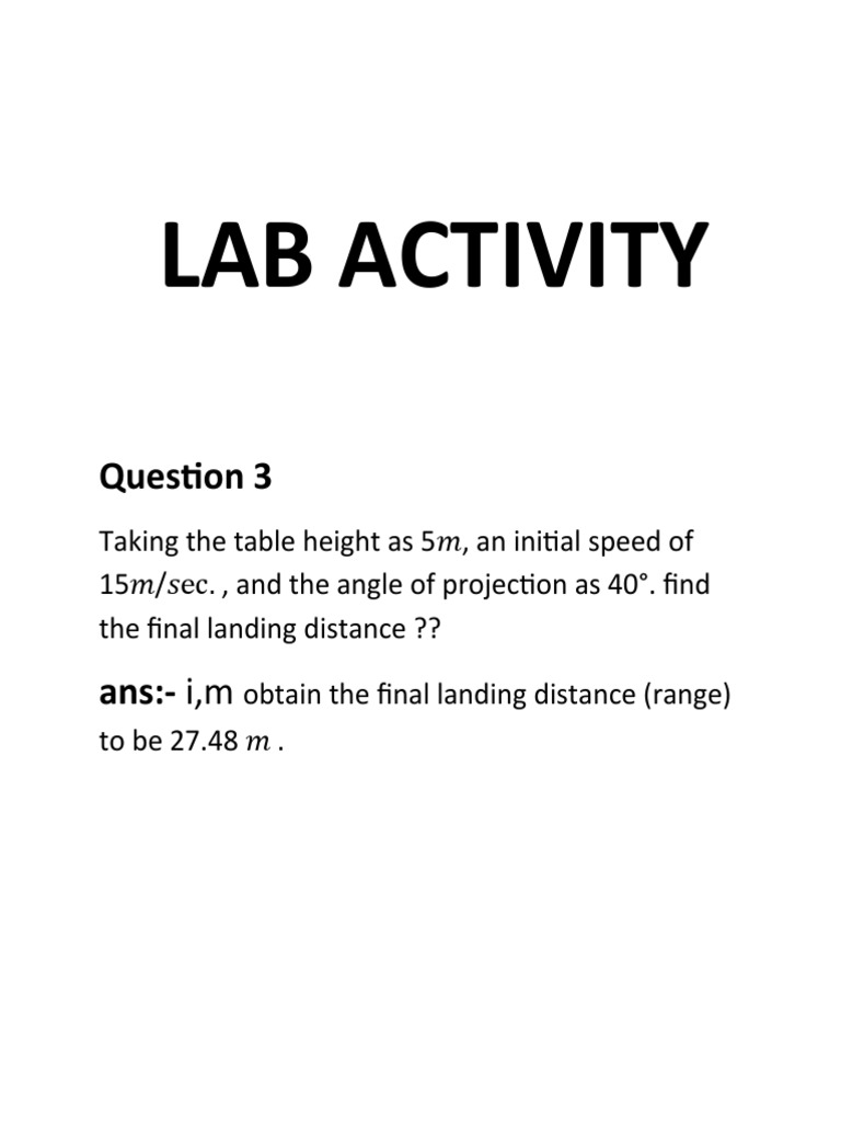 Lab Activity Projectile Motion Confirm | PDF | Drag (Physics) | Experiment
