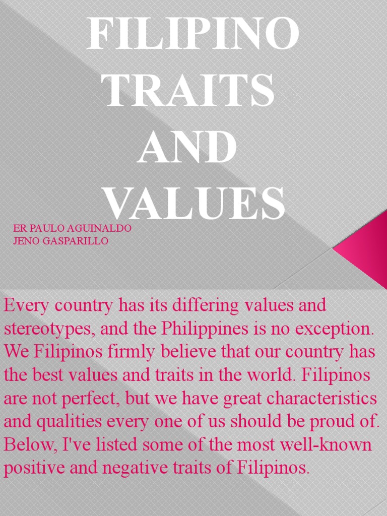 Filipino Traits and Values | PDF