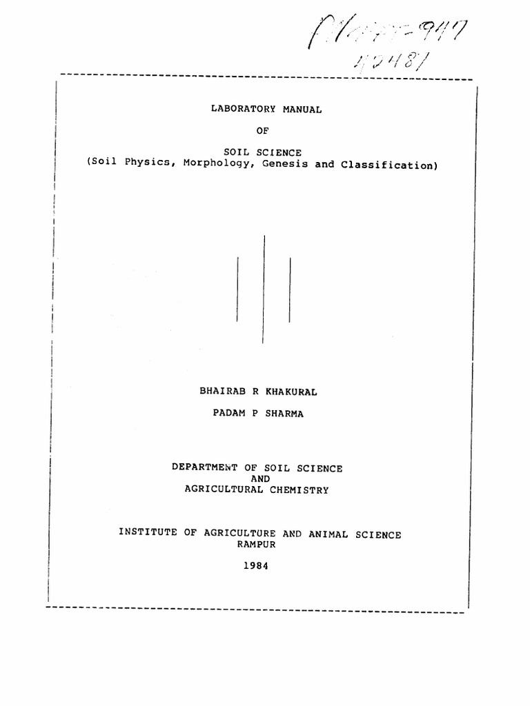 Soil Science Laboratory Manual | PDF | Minerals | Physical Sciences