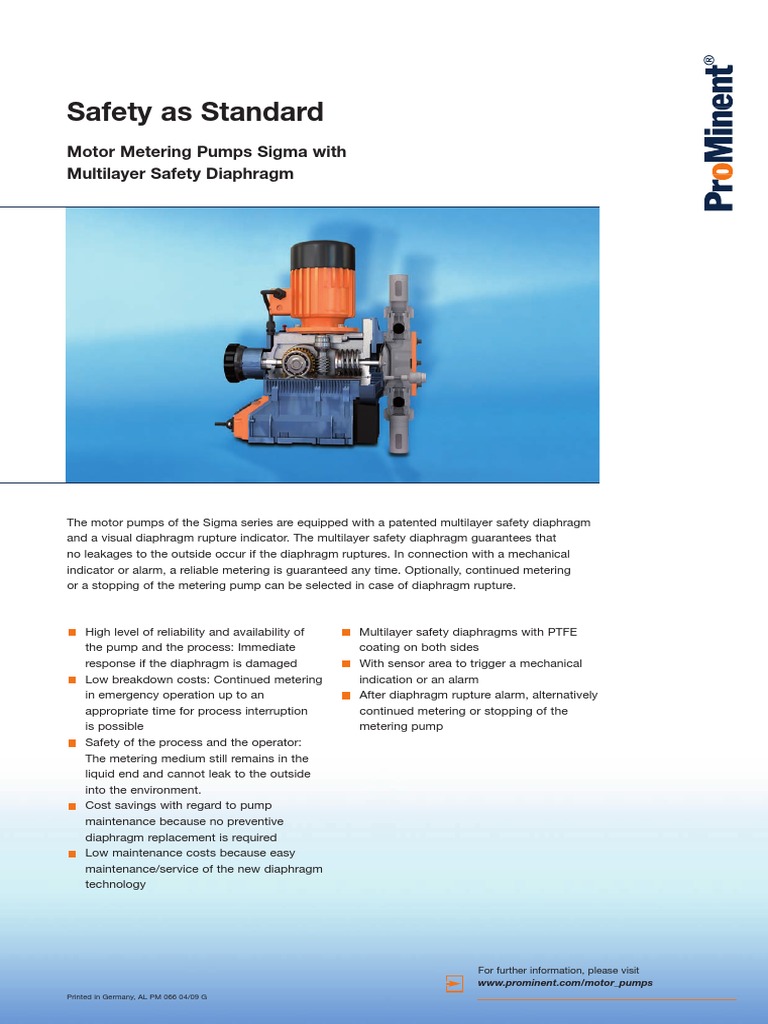 Safety As Standard: Motor Metering Pumps Sigma With Multilayer Safety ...