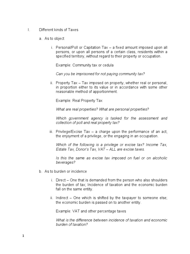 Tax Classification and Types Explained | PDF | Taxes | Indirect Tax