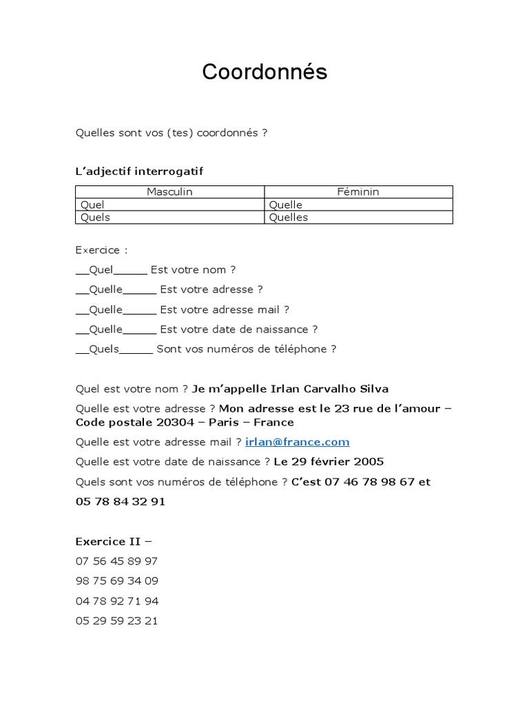 Coordonnées (Aula 6) | PDF