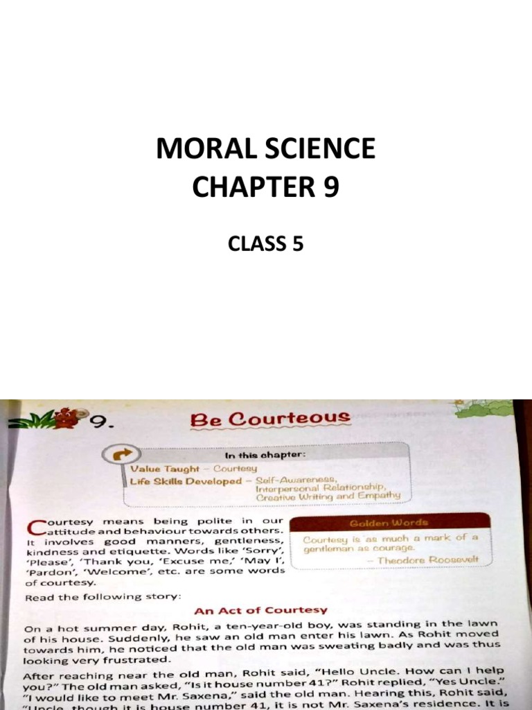 Moral Science Chapter 9 | PDF