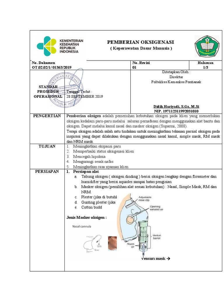 Pemberian Oksigen | PDF