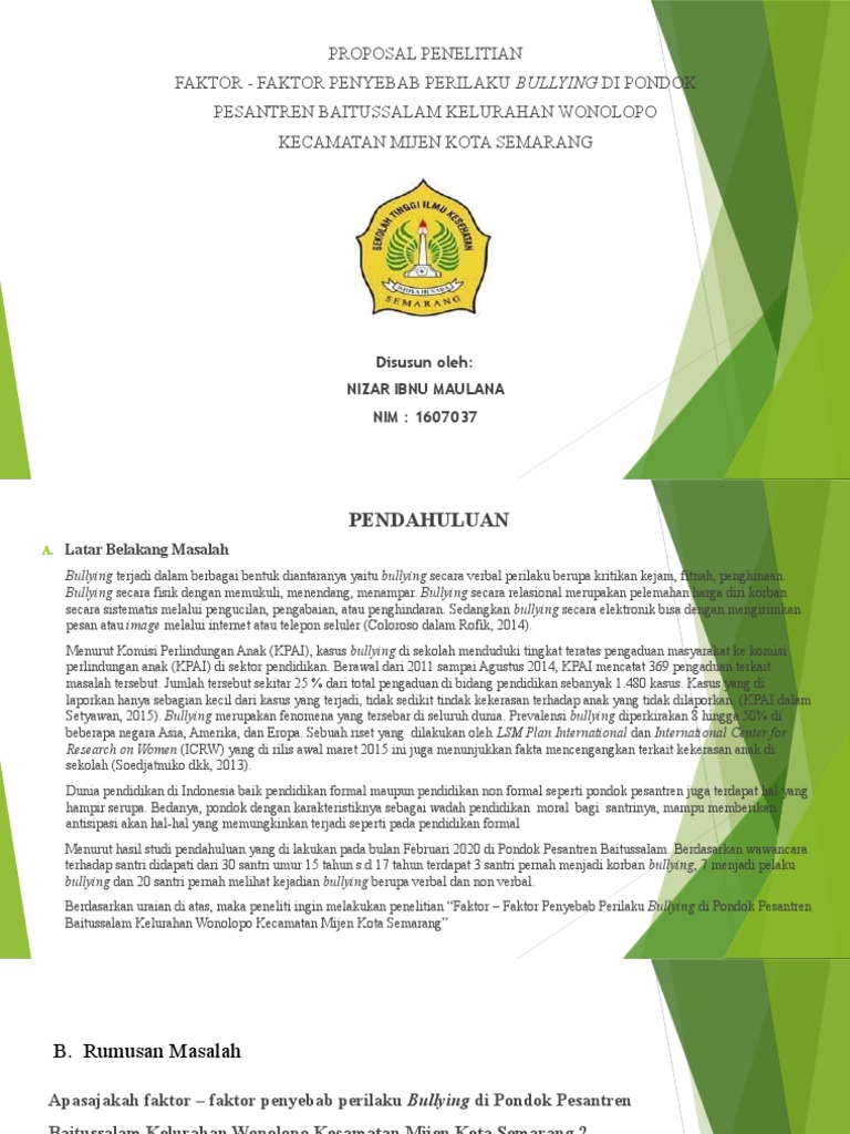 Faktor Penyebab Bullying di Baitussalam | PDF | Pengembangan Diri ...