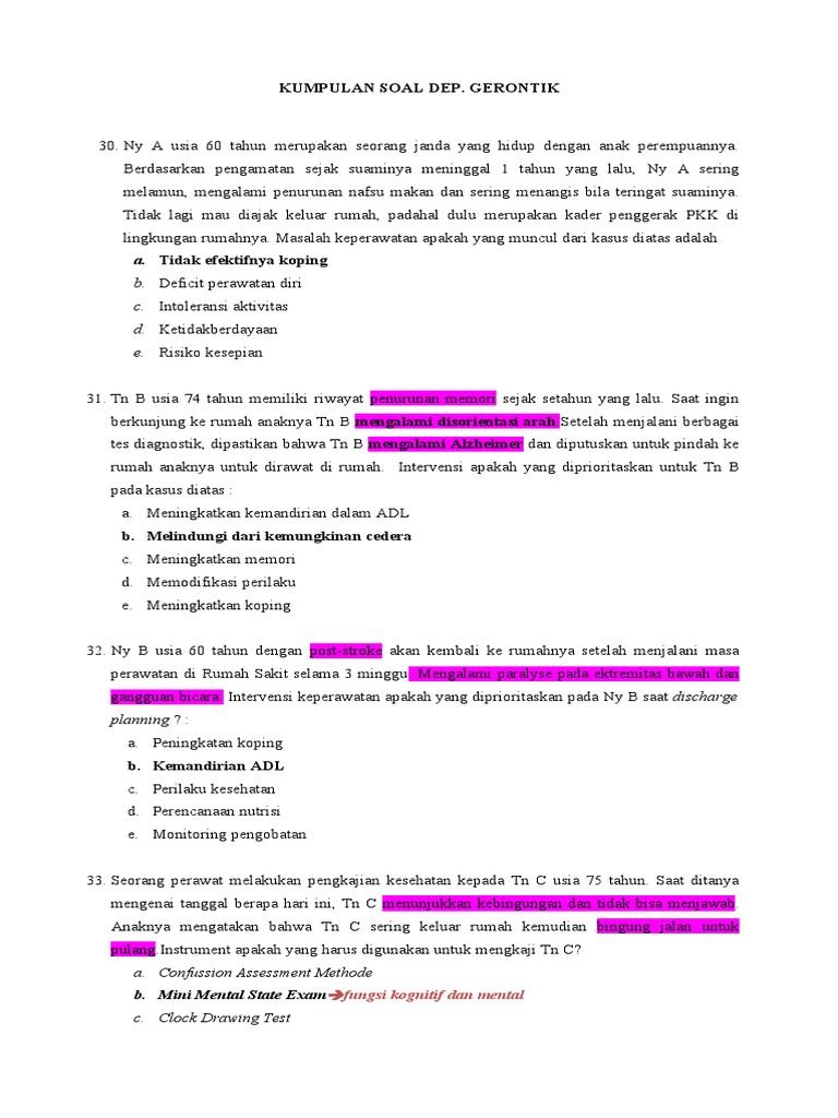 Soal Gerontik | PDF